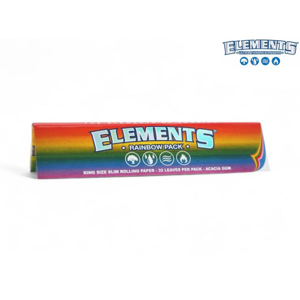 ELEMENTS RAINBOW KING SIZE SLIMエレメンツ レインボーカラー ローリングペーパー キングサイズスリムELEMENTS エレメンツシリーズは、のりが強いので巻きやすいのが特徴のゆっくりと燃えるスローバーニング極薄...