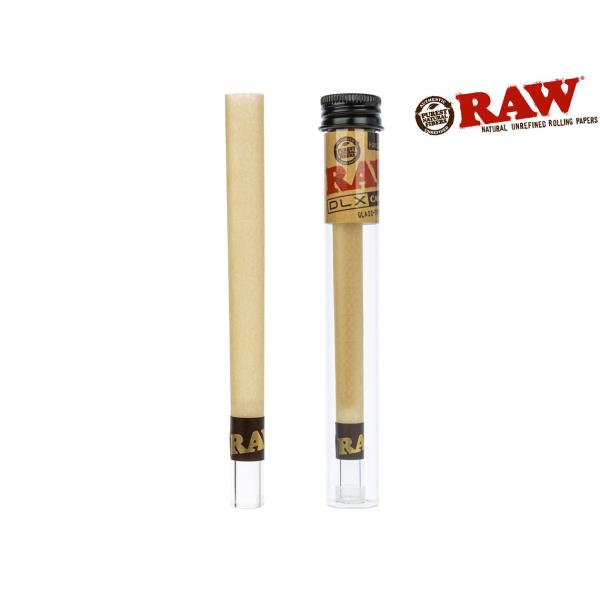 RAW DLX GLASS TIP HAND ROLLED KING SIZE CANNONロウ グラス ティップ ハンド ロール キングサイズ キャノン無漂白、塩素不使用でおなじみのローリングペーパー（巻紙）のRAW ロウペーパーから、ガ...