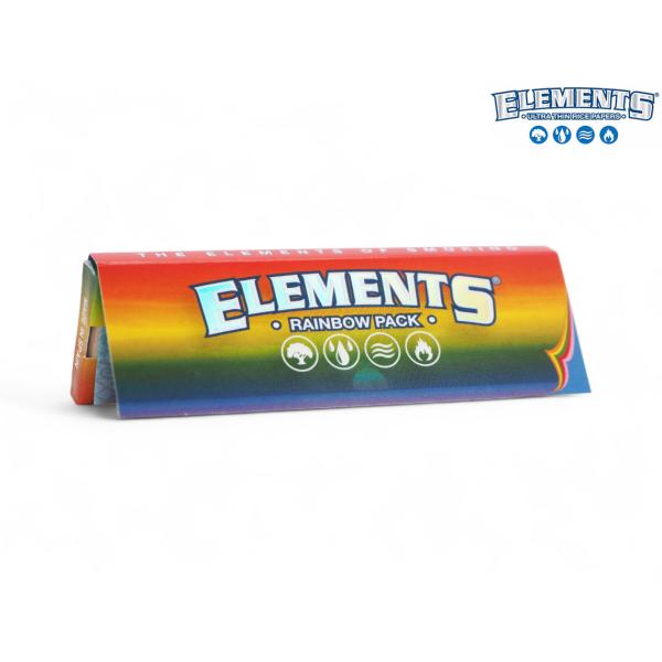ELEMENTS RAINBOWエレメンツ レインボーカラー ローリングペーパー 1 1/4ELEMENTS エレメンツシリーズは、のりが強いので巻きやすいのが特徴のゆっくりと燃えるスローバーニング極薄ライスペーパー（巻紙）です。シュガーガ...