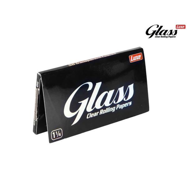 LUXE GLASS CLEAR グラス クリアー 透明 ローリーングペーパー 1 1/4添加物不使用、天然セルロースから作られたクリアー（透明）のローリングペーパー（巻き紙）です。ジョイント完成時には中身が透けて見えるスローバーニング（ゆ...