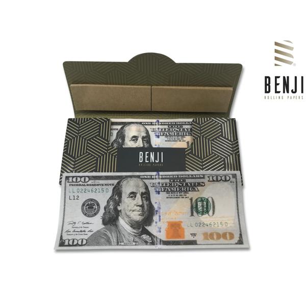 BENJI ベンジ $100 ローリーングペーパー（100ドル紙幣柄）高品質なHEMP ヘンプ（大麻）紙に、オーガニックビーガン（植物）オイルで100ドル紙幣が印刷されたBENJI/ベンジは、ベジタブルな巻紙貴方の指先で贅沢にローリングされ...