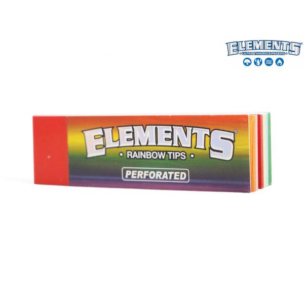 ELEMENTS RAINBOW TIPS PERFORATEDエレメンツ レインボー フィルター ティップス 折れ線 ミシン目 入りのりが強いので巻きやすいのが特徴のELEMENTS エレメンツ ローリングペーパーから、レインボーカラーの...