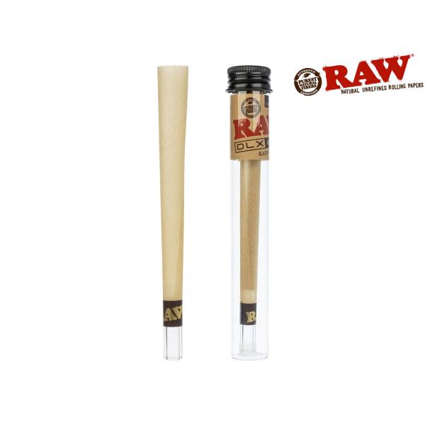 RAW DLX GLASS TIP HAND ROLLED KING SIZE CONESロウ グラス ティップ ハンド ロール キングサイズ コーン無漂白、塩素不使用でおなじみのローリングペーパー（巻紙）のRAW ロウペーパーから、ガラス...