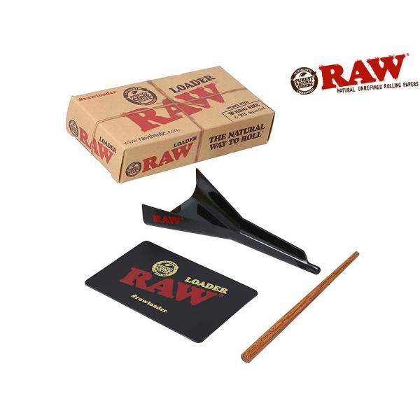RAW CONE LOADERロウ コーンローダー無漂白、塩素不使用でおなじみのローリングペーパー（巻紙）のRAW/ロウシリーズから、コーンタイプのジョイントに簡単にタバコを詰めることができるコーンローダー巻紙のサイズはスモールからキングサ...