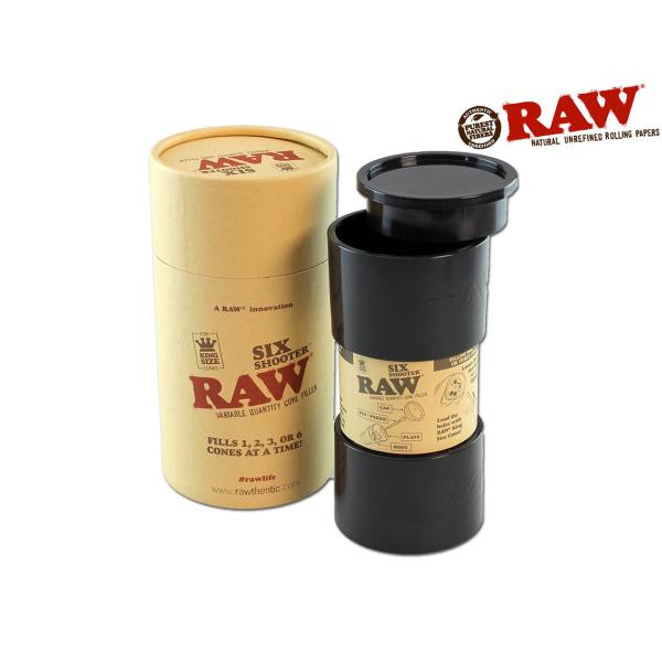 RAW SIX SHOOTER ロウ シックスシューター キングサイズ無漂白、塩素不使用でおなじみのローリングペーパー（巻紙）のRAW ロウペーパーから、最大本数6本のジョイントを一気に作る事ができる簡単アイテムです使用方法はとっても簡単、...