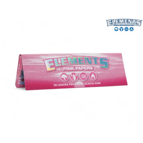 ELEMENTS PINK エレメンツ ピンクカラー ローリングペーパー 1 1/4ELEMENTS エレメンツシリーズは、のりが強いので巻きやすいのが特徴のゆっくりと燃えるスローバーニング極薄ライスペーパー（巻紙）です。シュガーガムを使用...