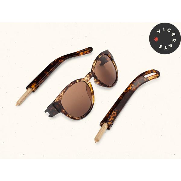VICERAYS VICE SERIESスタッシュ サングラス HAZY TORTテンプル(つる)部分に隠しポケット（スタッシュ/ストレージ）内蔵。ボストンタイプのVICE SERIESは、シークレットスタッシュ機能を兼ね備えたサングラスで...