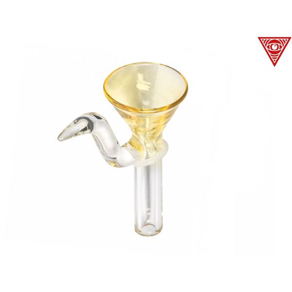 RED EYE GLASS SHORT FUMED CONE PULL OUTレッドアイグラス ボング用 コーン プルアウト 火皿 9mm持ち手が付いたボング用ガラスヘッドです。ゴムリングの上下調節で火皿の高さ位置は変えられますこちらはRE...