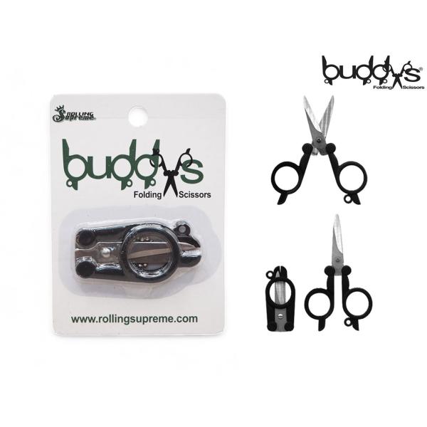 BUDDYS FOLDING SCISSORSバディーズ バッズカット 携帯 折りたたみ ミニ ハサミ外出先でハーブタバコ（シャグ）などを細かくカットや植物のハーベスト、袋の開封などなど携帯用のボールチェーン付き、何かと便利な折りたたみ、小...