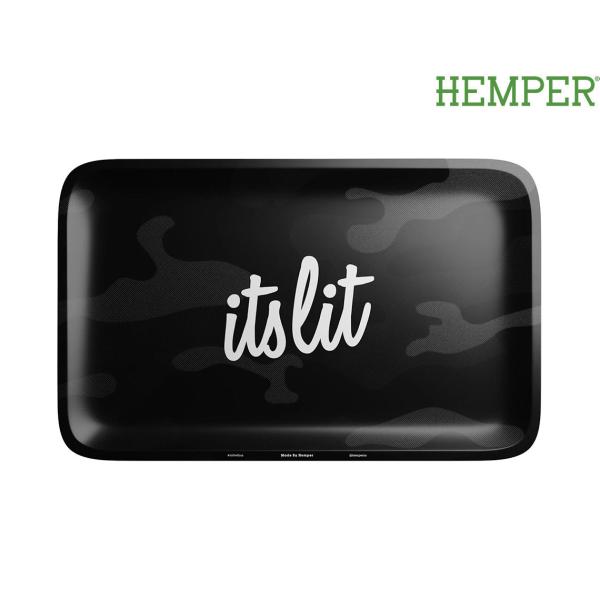 HEMPER IT’S LIT BLACK CAMOUFLAGE ROLLING TRAYヘンパー ブラック カモフラージュ ローリングトレイアメリカはラスベガスのボングブランド、HEMPER ヘンパーからアルミ製のローリングトレーです。こ...