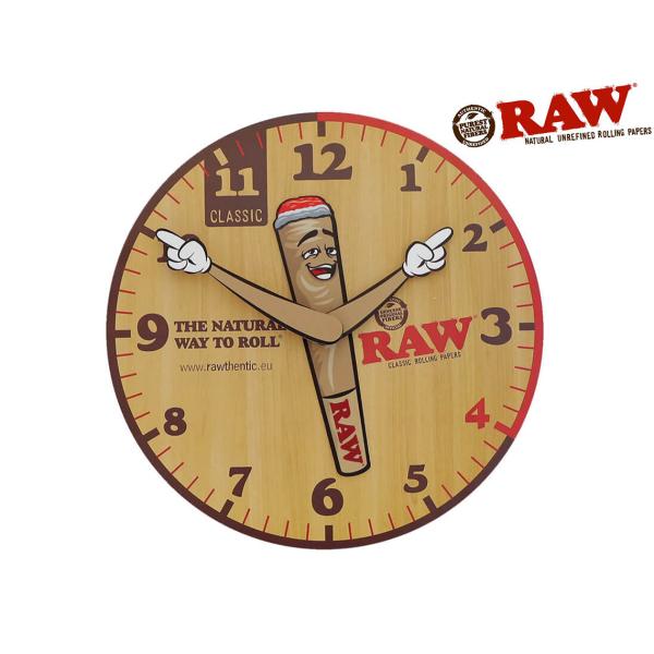 RAW CLOCK CONEロウ クロック 掛け時計 コーン無漂白、塩素不使用でおなじみのローリングペーパー（巻紙）のRAW ロウペーパーから、オフィシャル掛け時計です。アクリル板にウッド調のデザイン、12から4時20分までの区間にレッドラ...