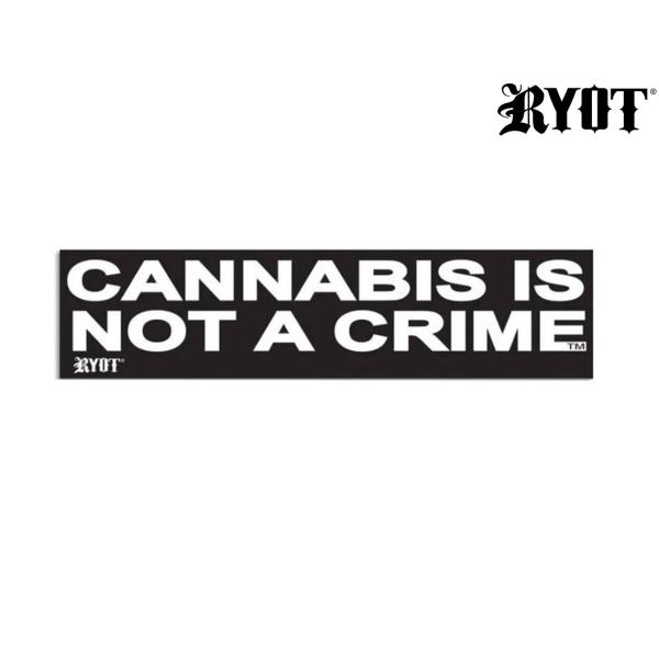 RYOT CANNABIS IS NOT A CRIME ステッカーアメリカはマイアミのRYOT社からCANNABIS IS NOT A CRIME（カンナビスは犯罪ではない）ステッカー耐水性のあるビニールステッカーになりますサイズ：5cm...