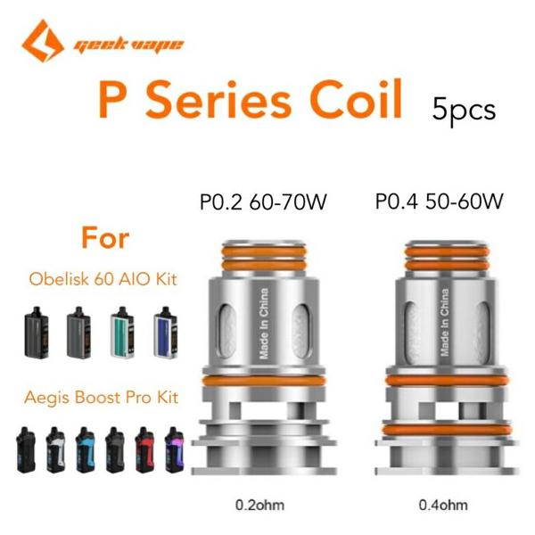 【商品名】Geekvape P Series Coil【コイルタイプ】P0.2/Mesh 0.2Ω(60-70W)P0.4/Mesh 0.4Ω(50-60W)【使用可能機種】Geekvape Aegis Boost Pro(Aegis Bo...