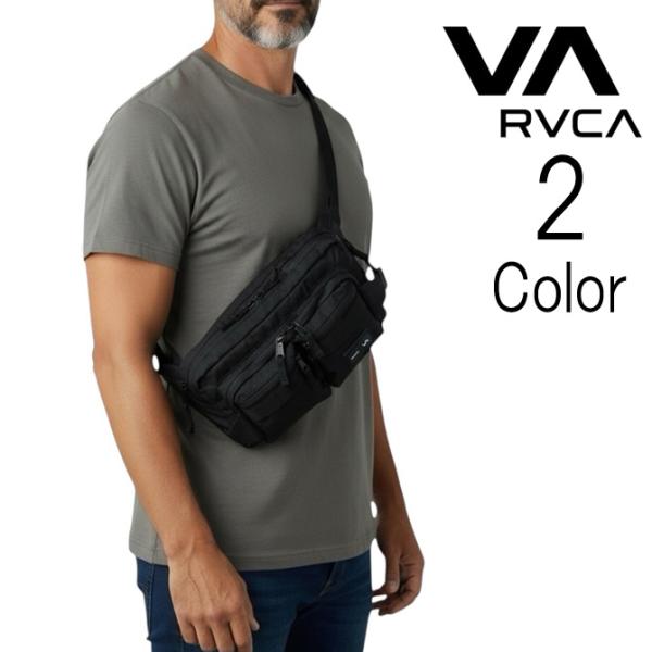 ・前面にRVCAロゴを配置したウエストバッグ。ウォレットやキーケースなど手荷物の持ち運びに便利なサイズ感です。フロントに3箇所、サイドに２箇所のファスナーポケットを設け、見た目以上の収納力を搭載。バックル式のショルダーストラップは長さ調節が...