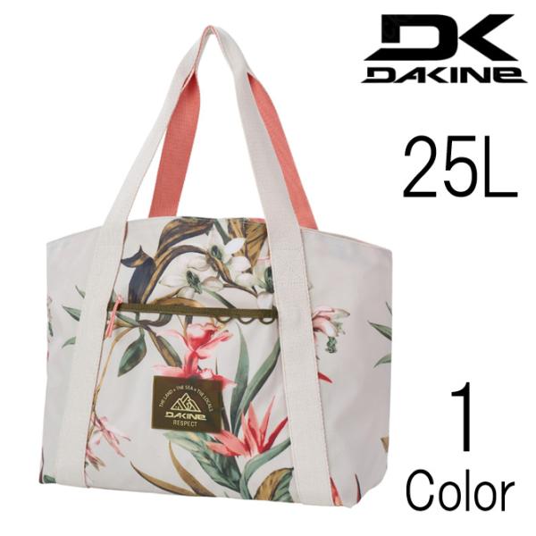 大容量の25リットルサイズで設計されたDAKINEのトートバッグ。開口部が広く荷物の出し入れがスムーズに行えるため、日常使いからビーチやレジャーシーンまで幅広く活躍する。フロントパネルには小物の収納に便利なジップポケットを備え、ブランドロゴ...