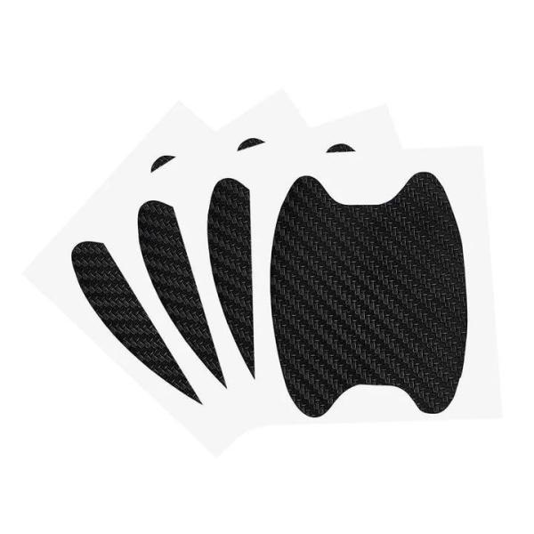 ご覧いただき誠にありがとうございます。自動車のドアハンドル部分をキズからガードしてくれます。プロテクターの4枚セットです。ドアハンドルだけではなく、カットして気になるバックミラーにもドアの側面にもご使用いただけます。カーボンデザインで高級感...