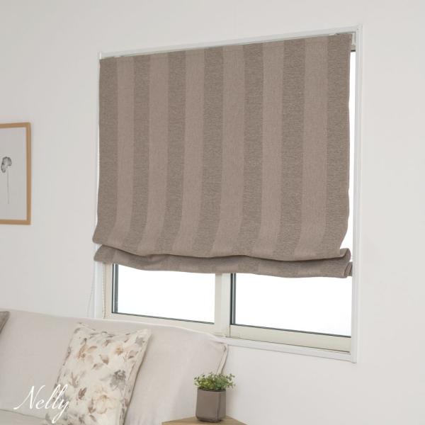 ■商品：ローマンシェード サイズオーダー AH506 ネリー■カラー：グリーン グレー ベージュ ブラウン ■サイズ：幅141〜190cm 丈101〜150cm■仕様：シングル：ワンチェーンドラム式■素材：ポリエステル100%■機能：ウォッ...