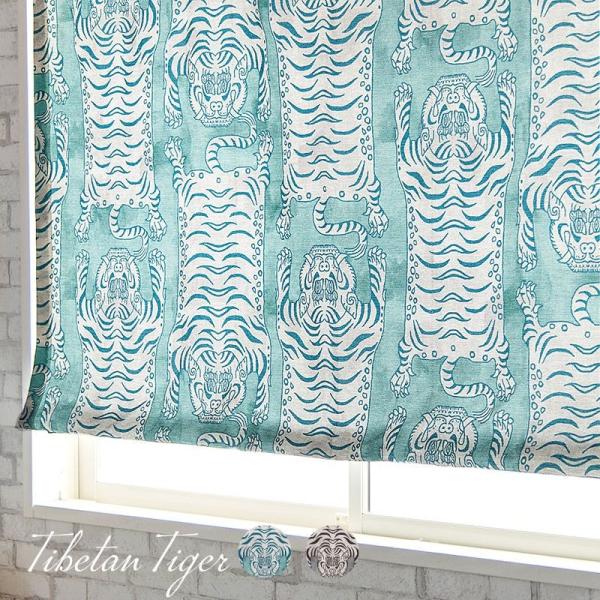 ■商品：ローマンシェード サイズオーダー チベタンタイガー YH822■カラー：グリーン/グレー ■サイズ：1cm単位でサイズオーダー可能■仕様：シングル：I型コード式■素材：綿100％■機能：ウォッシャブルOK（手洗い）■付属品：ローマン...