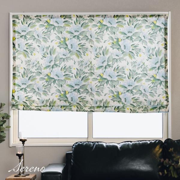 ■商品：ローマンシェード サイズオーダー YH842 セレーノ■カラー：ブルー オレンジ ■サイズ：1cm単位でサイズオーダー可能■仕様：シングル：I型コード式■素材：綿100%■機能：ウォッシャブル（手洗い） ■付属品：ローマンシェードメ...