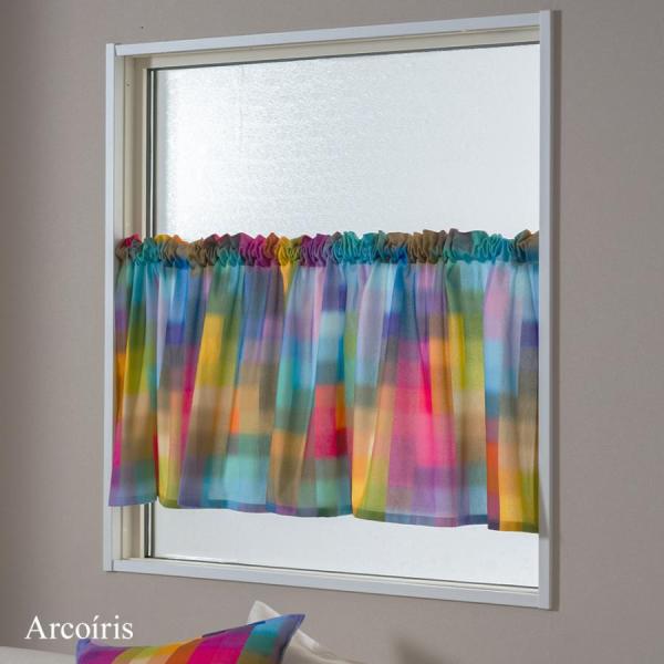 ■商品：カフェカーテン サイズオーダー アルコイリス YH856■サイズ：1cm単位でサイズオーダー可能■幅継ぎ：130cm以上は幅継ぎが入ります。■仕様：上部ロッドポケット：裾3つ巻き■素材：綿100%■機能：ウォッシャブルOK（手洗い）...