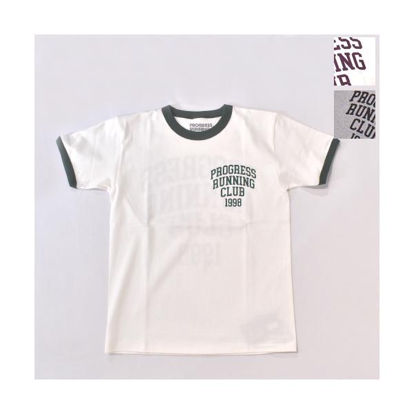 PROGRESS RUNNING CLUB / プログレスランニングクラブからQUADRUPLE RINGER Tのご紹介です！カレッジ風のプリントが前後に施されたリンガーTシャツです。やや細長のシルエットで腕周りはゆったりとしています。ど...