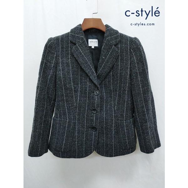 【ブランド】ARMANI COLLEZIONI【カラー】グレー系【表示サイズ】42【実寸サイズ】肩幅:約38cm 身幅:約46cm 着丈:約56cm 袖丈:約52cm★☆★☆★☆★☆★☆★☆★☆★☆★☆★☆多少の使用感はあるものの、比較的状...