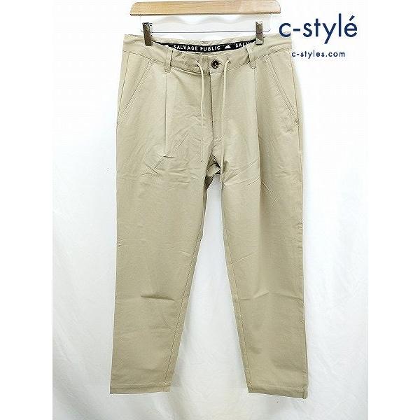 【ブランド】SALVAGE PUBLIC【カラー】ベージュ系【表示サイズ】M【実寸サイズ】ウエスト:約72cm 股上:約27cm 股下:約70cm 腿幅:約25cm 裾幅:約13.5cm★☆★☆★☆★☆★☆★☆★☆★☆★☆★☆多少の使用感は...