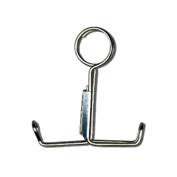 モール型　バネの力でゴム管やビニルチューブを外側から圧迫し、気体や液体の流れを止めます。ピンチコックを両側から指で押さえ、中央に開いたすき間にチューブを通します。大きさ：46×49mmはさめるチューブの最大径：15mm材質：SUS304