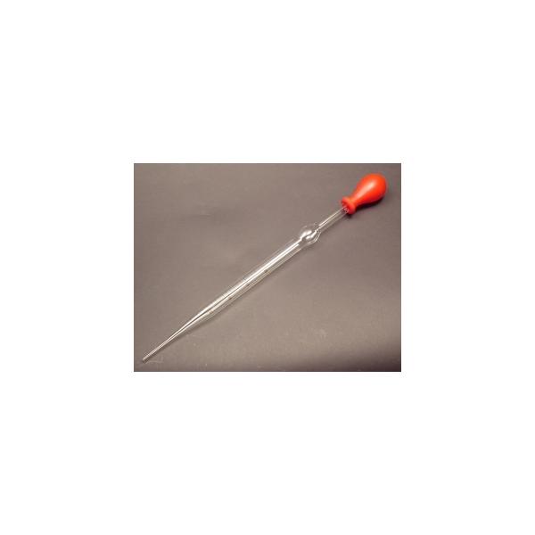 常備品です。ご注文数量によってはお取り寄せとなります。お急ぎの場合はお問い合わせください。TEL 03-5964-6800駒込ピペット　ガラス 20ml　赤ゴム帽付