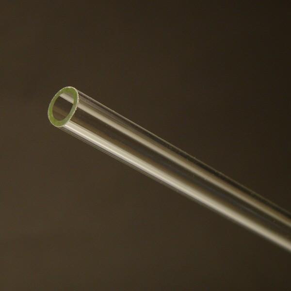 理化学実験、ガラス細工用の並質（軟質）のガラス管です。1本単位でお求めいただけます。外径7（肉厚0.9）×長さ約370mm材質：ソーダ石灰ガラスドイツ製ダイヤモンドヤスリで軽く面取りしてありますが、ケガには十分ご注意ください。 一方の端面に...