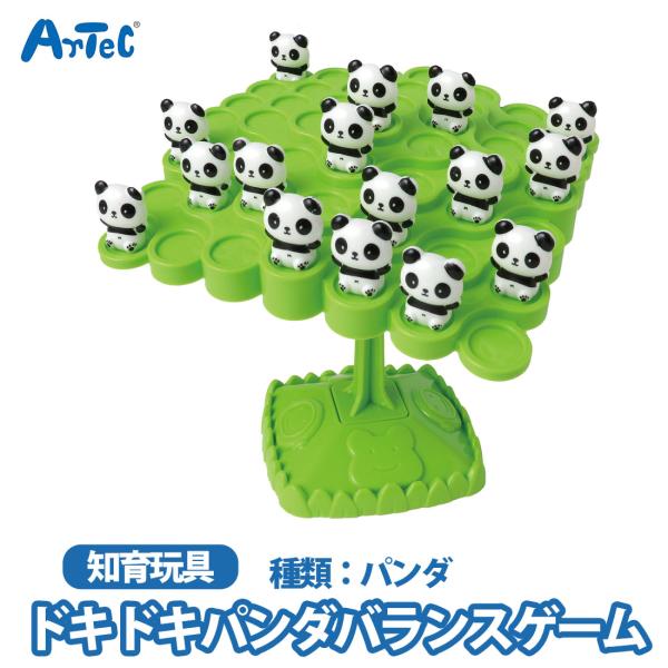 かわいいパンダのコマをバランスよく積み上げるスリリングなバランスゲームですサイコロを振って出た数だけパンダを土台に乗せていくシンプルなルールなので,小さなお子様から大人まで楽しめます倒れそうで倒れない,手に汗握るドキドキ感がクセになります集...