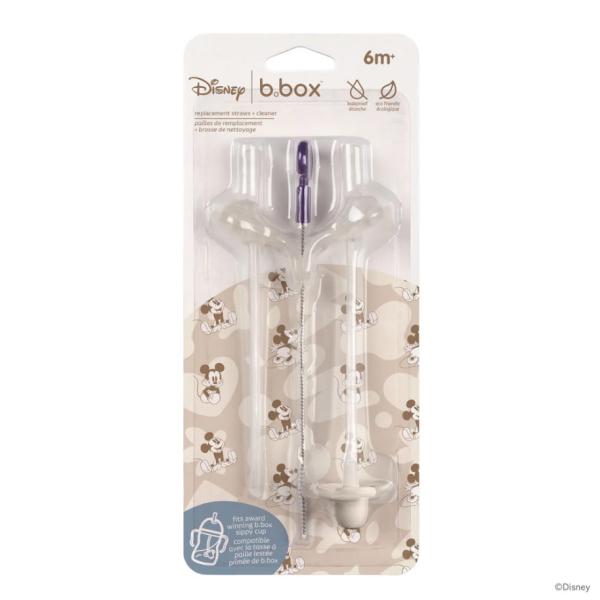 bboxのスペアストローにディズニーシリーズ ミッキーソフトが登場簡単お掃除でいつも清潔をキープスペアストロー2本とおもり1個, クリーナが付いたお手入れセットすべてのパーツを外して洗うことができます気になるストローの中もクリーナーを使って...