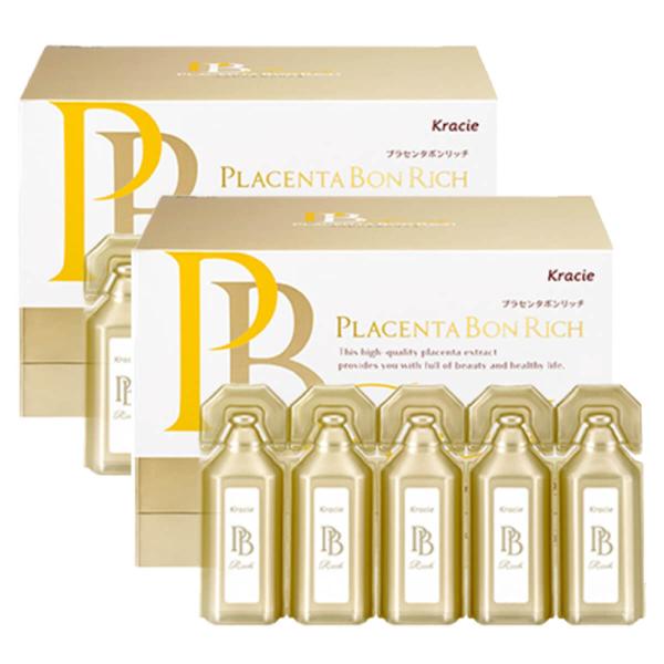 kracie プラセンタボンリッチ〈清涼飲料水〉 10ｍｌ×30本 2箱セット 【キレイの力。プラセンタエキス純末400mg配合】多彩な栄養成分が含まれたプラセンタ。よりリッチな満足感をお届けするため「プラセンタボンリッチ」はプラセンタの質...
