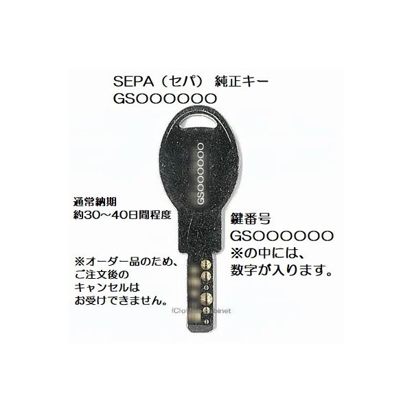 【鍵番号】SEPA（セパ） 建物鍵・玄関鍵 ディンプルキー GS 印：GS○○○○○○※○の中には、数字が入ります。※オーダー品のため、ご注文後のキャンセルはお受け出来ません。キャンセル、返品の場合もご返金は出来ません。鍵番号等お間違いのな...