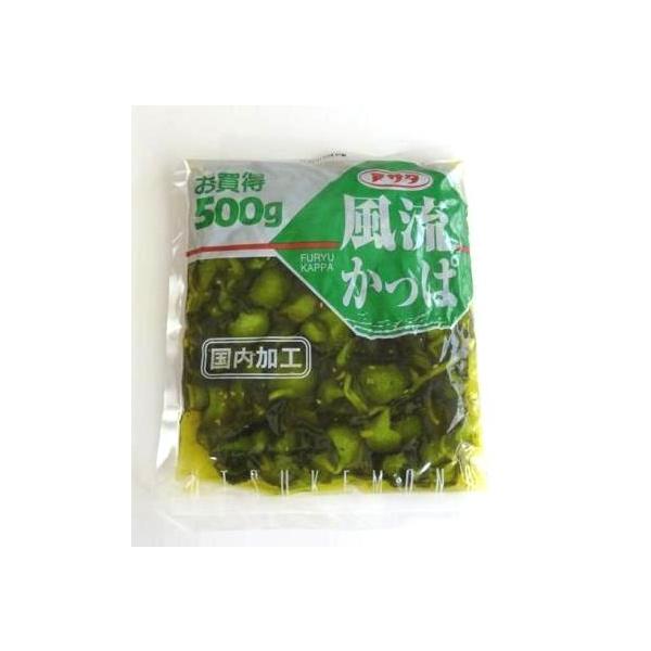 アサダ お買得 風流かっぱ 青 500g 風流 かっぱ しょうゆ漬け 刻み きゅうりを輪切にして漬け込んであります かっぱ漬けきゅうりを 輪切(5〜7mm)にして 漬け込んでありますので、 そのまま召し上がってください。 お弁当、 ランチの...