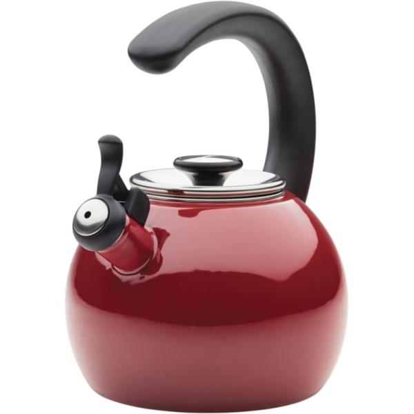 笛吹ケトル やかん 1.9L IH対応 エナメル ホーロー Circulon Enamel on Steel Whistling Teakettle/Teapot With Flip-Up Spout
