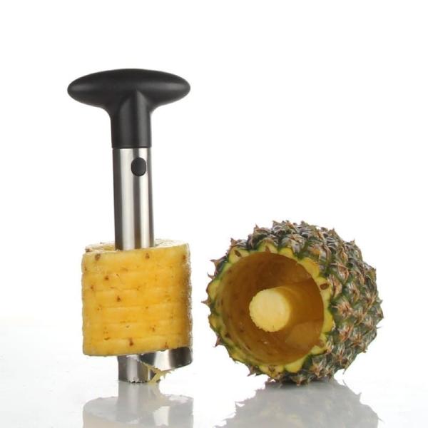 ステンレス パイナップル ピーラー Silver Stainless Steel Pineapple De-Corer Peeler Stem Remover Blades for Diced Fruit Rings by Super Z ...