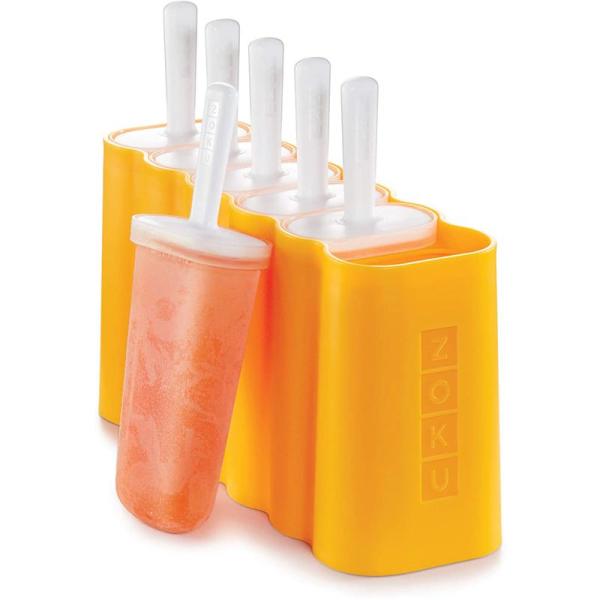 アイスキャンディーメーカー 6本組 BPAフリー デザート ゾク Zoku Mod Pops, 6 Classic Popsicle Molds in One Compact Tray With Sticks and Drip-guards...