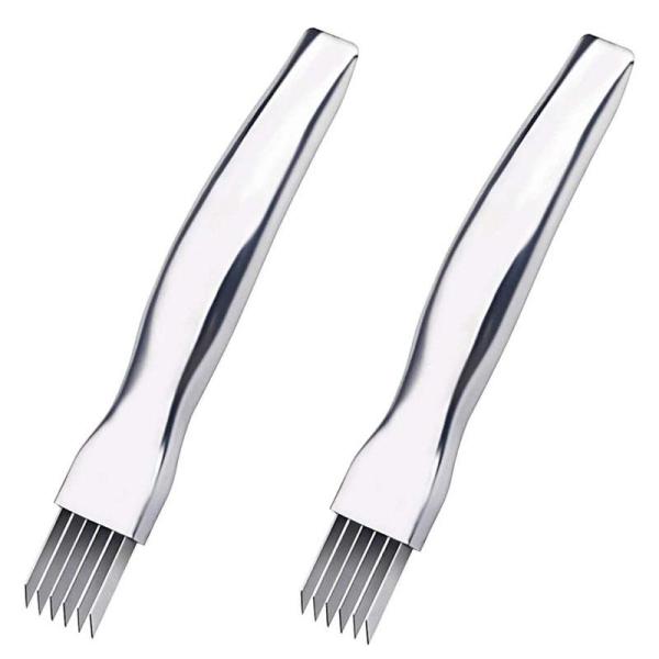 ネギカッター スライサー 2個セット 千切り 2 Pieces Kitchen Shred Silk The Knife,Stainless Steel Scallion Cutter Vegetable Garlic Cutter Foo...
