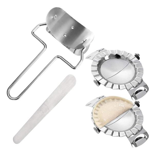 ダンプリングメーカー ステンレス エンパナダプレス エンパナーダ 大きめ餃子 9.5cm Dumpling Maker, Empanada Press, Stainless Steel Dumpling Maker Kit, Pie Rav...