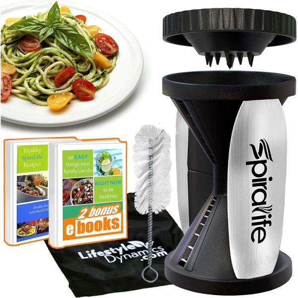 スパイラル ベジタブルスライサー カッター 野菜パスタ ヌードル メーカー クリーニングブラシ付 Original SpiraLife Spiralizer Vegetable Slicer - Vegetable Spiralizer -...