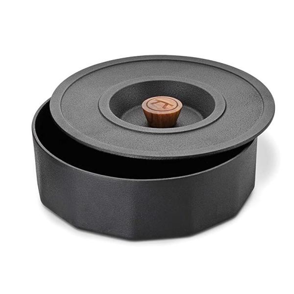 鋳鉄製 ウォーマー 多目的 ポット トルティーヤ パンケーキ 2.8L ブラック Outset Cast Iron Multi-Purpose Pot, Tortilla and Pancake Warmer, 3 Quart, Black