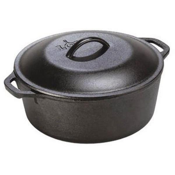 ロッジ キャストアイアン クックウェア 両手鍋ダッチオーブン 1.9L 4.7L 6.6L Lodge L8DOL3 Cast Iron Dutch Oven with Dual Handles, Pre-Seasoned, 5-Quart...