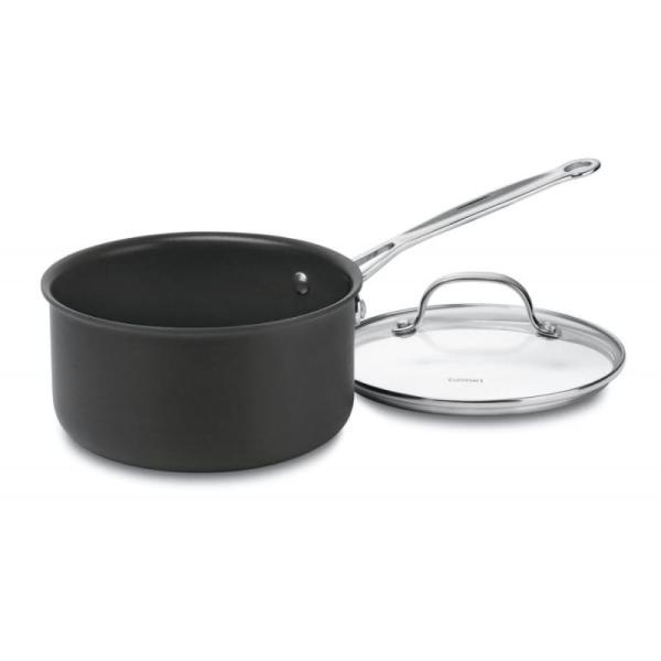 クイジナート 片手鍋 1.9L ハードアノダイズド テフロン加工 フッ素樹脂 Cuisinart 619-18 Chef's Classic Nonstick Hard-Anodized 2-Quart Saucepan with Lid