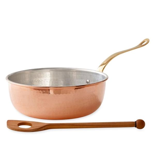 ウイリアムズ・ソノマ イタリア ルフォーニ 銅製 シェフズパン フライパン 木製スプーン付 williams-sonoma Ruffoni Hand-Hammered Historia Copper Chef's Pan with Wood...