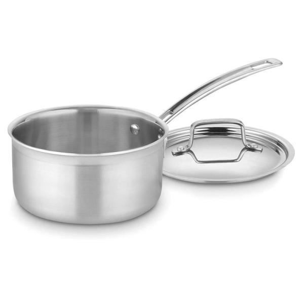 ソースパン 片手鍋 フタ付 1.9L ステンレス 3層 IH対応 クイジナート Cuisinart MCP19-18N MultiClad Pro Stainless Steel 2-Quart Saucepan with Cover