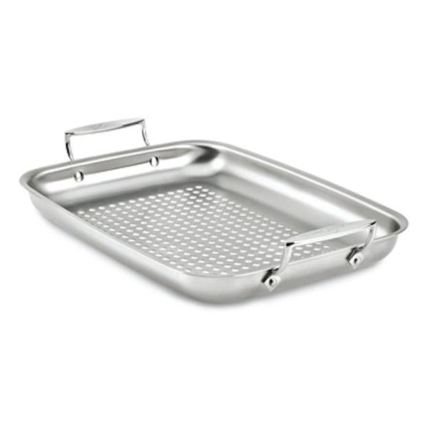 穴あき ロースター 40 × 30 cm アウトドア ステンレス ローストパン プレート オールクラッド All Clad Outdoor Roaster, 16 In. x 11 3/4 In, Stainless Steel