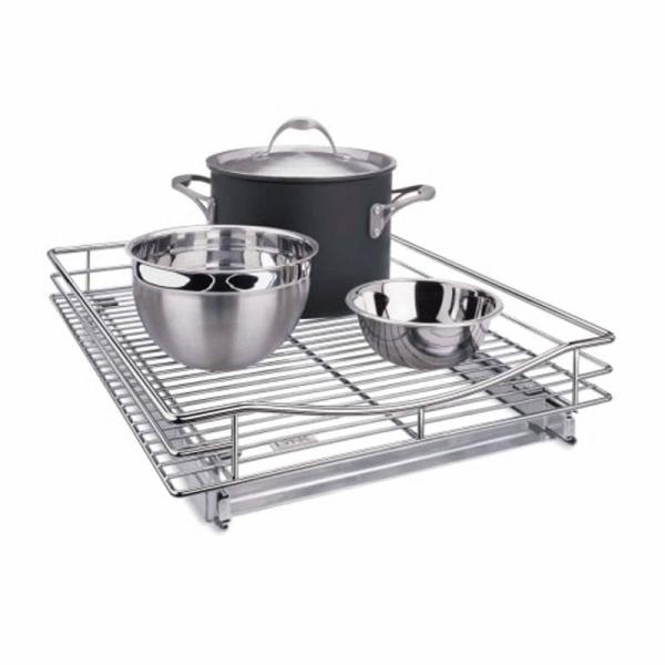 シンク下快適収納 流し下 クロムキャビネット 引き出し Lynk Professional-Inch Roll-Out Chrome Cabinet Drawer 約43×46×10cm