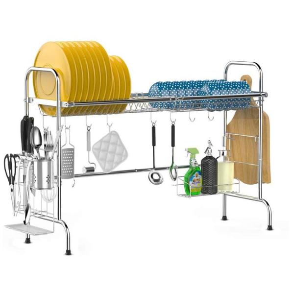 食器水切り棚 シンク上 ディッシュラック ステンレス まな板ホルダー フック キッチン Over the Sink Dish Drying Rack, iSPECLE Large Premium 201 Stainless Steel Di...