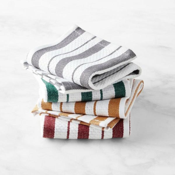 ウイリアムズ・ソノマ ディッシュクロス カラーおまかせ 2枚セット 使い心地が良い タオル 38×38cm Williams-Sonoma Striped Dishcloths 【ポスト投函】【代引不可】